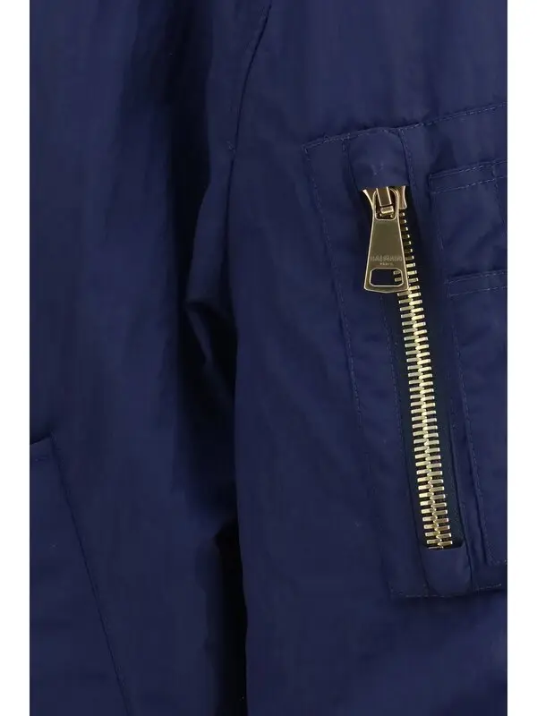 Balmain Nylon Bomber Jacket With Embroidered Back Logo