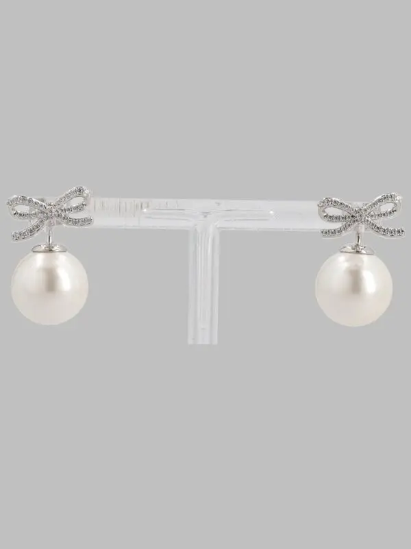 SELF-PORTRAIT Bow Detail Earrings - Silver