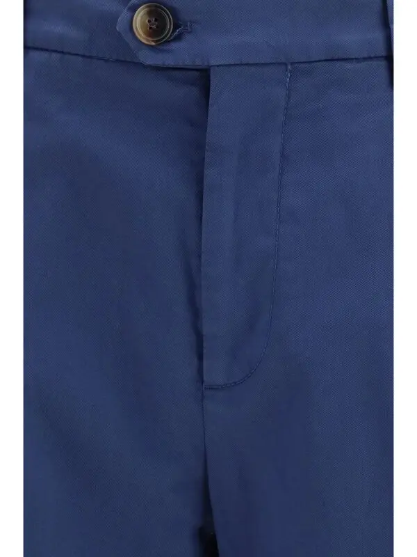 Brunello Cucinelli Cotton Blend Chino Pants - Blue