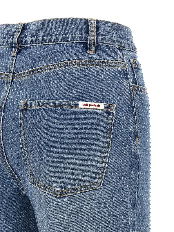 SELF-PORTRAIT Rhinestone Denim Jeans