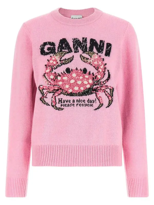 GANNI Crab' Sweater - Pink