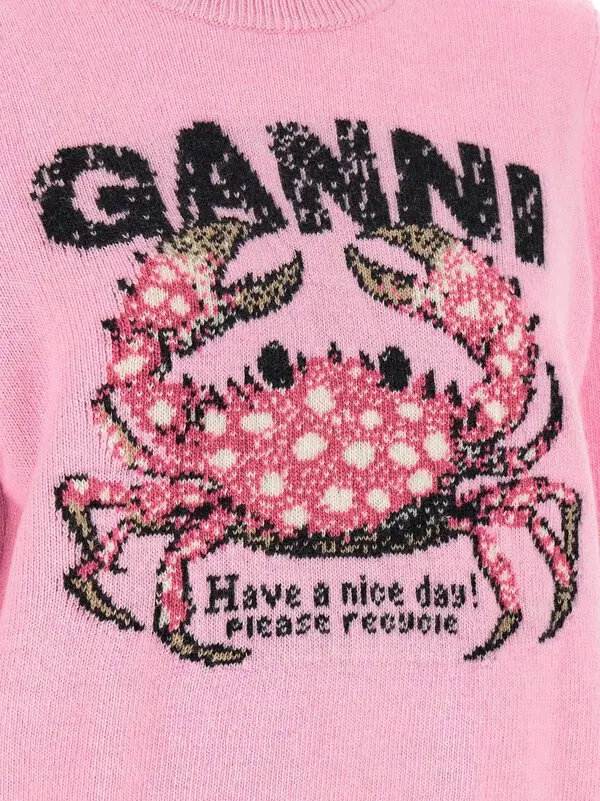 GANNI Crab' Sweater - Pink