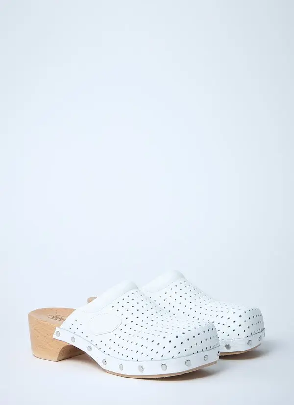 Balenciaga Perforated Heeled Clogs