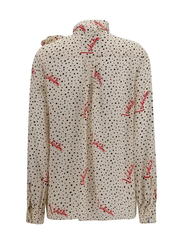 Valentino Garavani Crepe De Chine Bow-neck Shirt - Multicolor