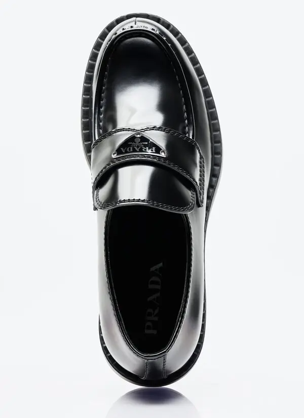 Prada Brushed Leather Loafers