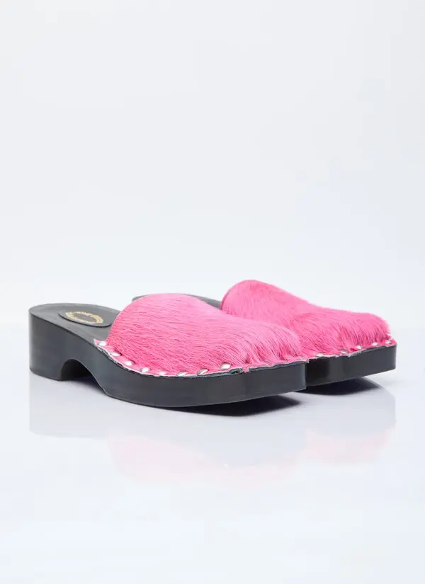 Acne Studios Hairy Wood Clogs