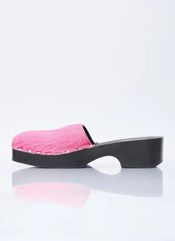 Acne Studios Hairy Wood Clogs