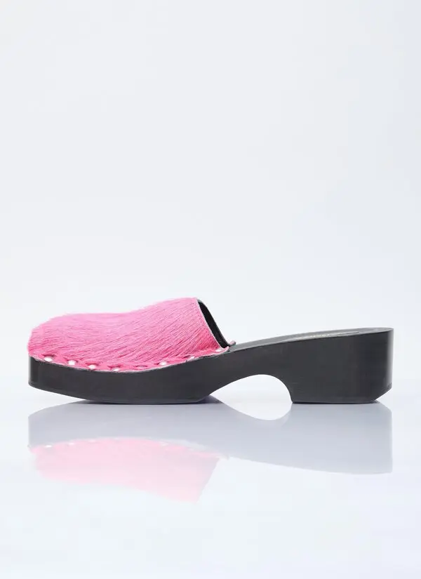 Acne Studios Hairy Wood Clogs - Pink