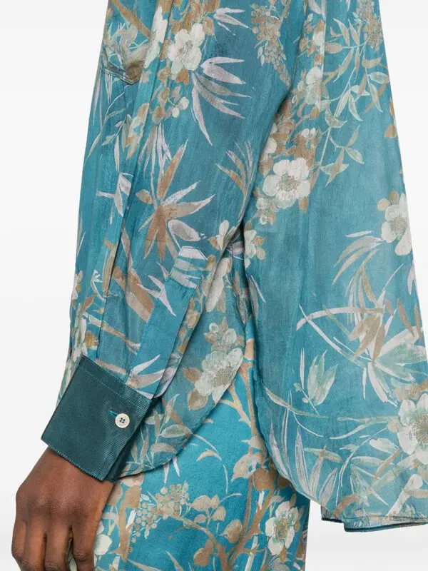 FORTE_FORTE Cotton And Silk Printed Shirt