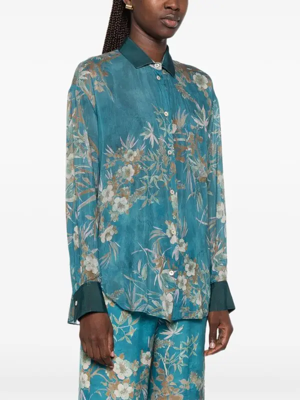 FORTE_FORTE Cotton And Silk Printed Shirt