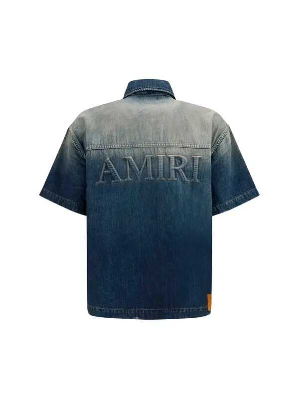 Amiri Embroidered Logo Denim Shirt