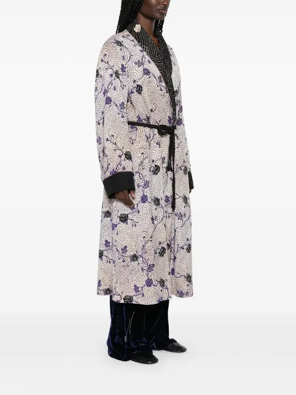 FORTE_FORTE Cherry Blossom Long Coat - Multicolor