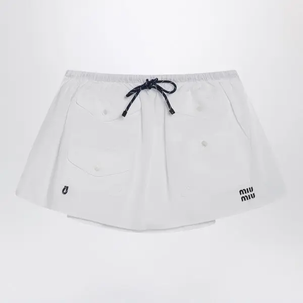 Miu Miu Cotton Mini Skirt - White