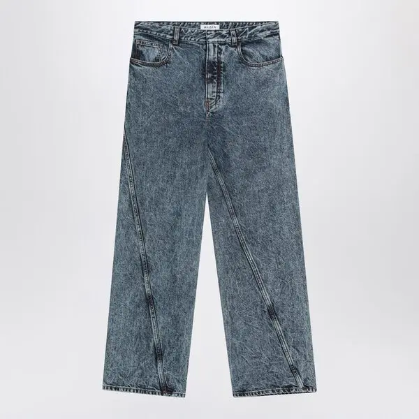 Alaïa Twisted Stonewashed Denim Jeans - Blue