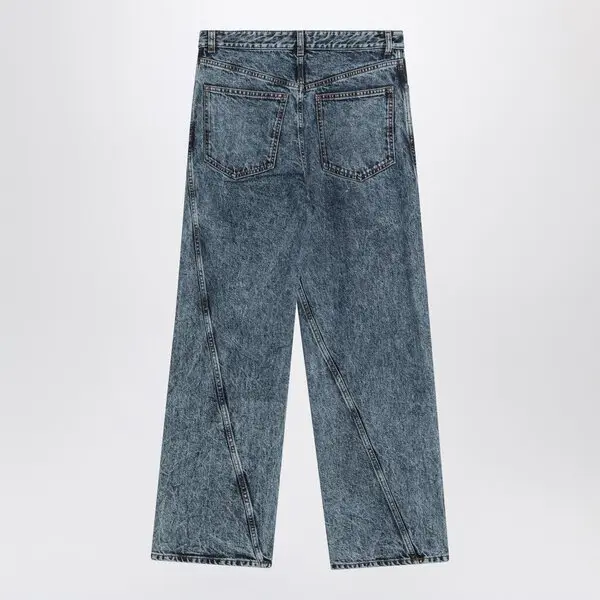 Alaïa Twisted Stonewashed Denim Jeans - Blue