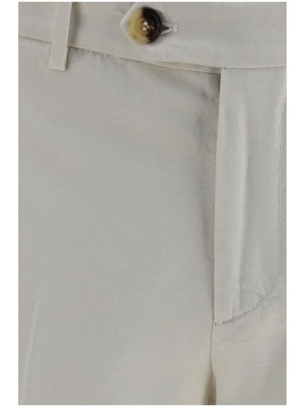 Brunello Cucinelli Dyed Cotton Pants - White