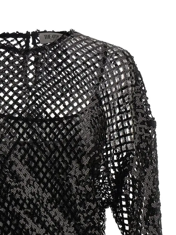 Attico Sequin Mesh Dress