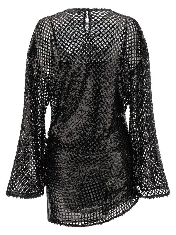 Attico Sequin Mesh Mini Dress