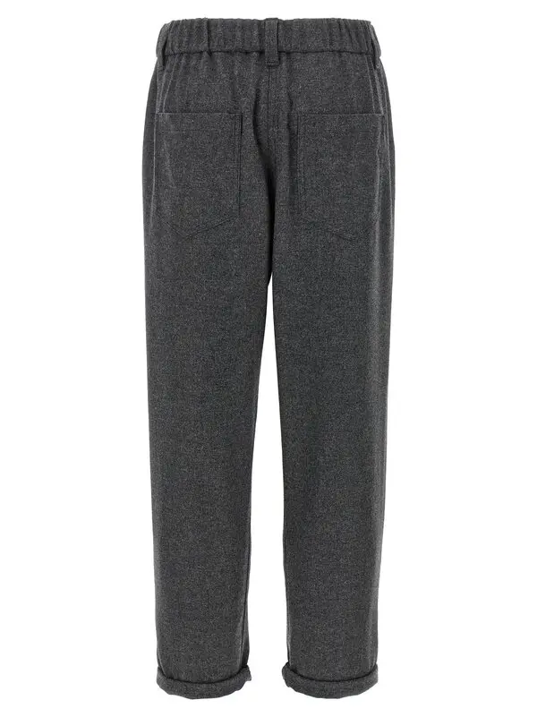 Brunello Cucinelli Wool And Cashmere Pants - Gray