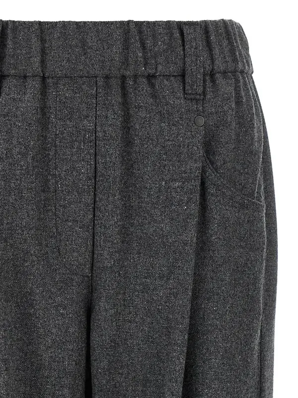 Brunello Cucinelli Wool And Cashmere Pants - Gray