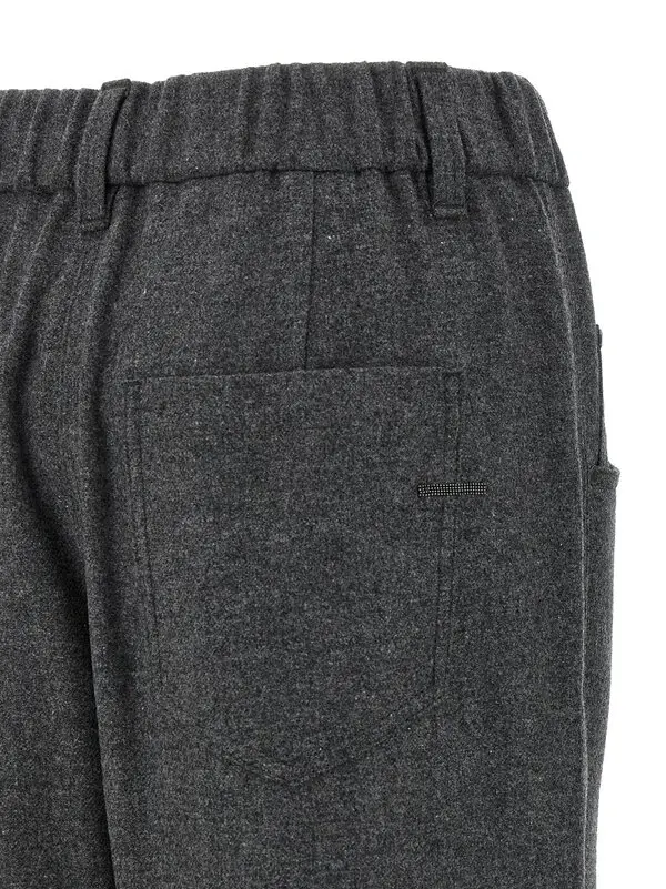 Brunello Cucinelli Wool And Cashmere Pants - Gray