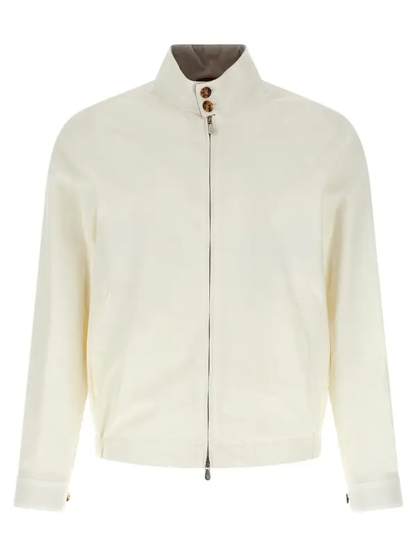 Brunello Cucinelli Techno Cotton Jacket - White