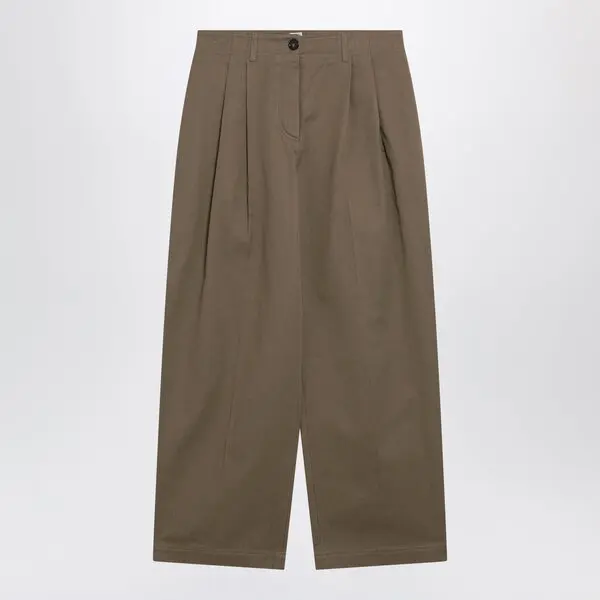 TOTEME Hazelnut Cotton Trousers - Brown