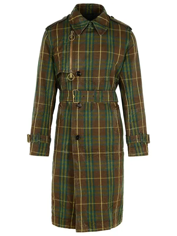 Burberry Check' Dark Cotton Trench Coat
