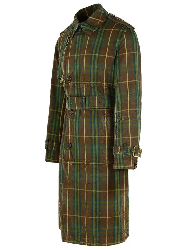 Burberry Check' Dark Cotton Trench Coat