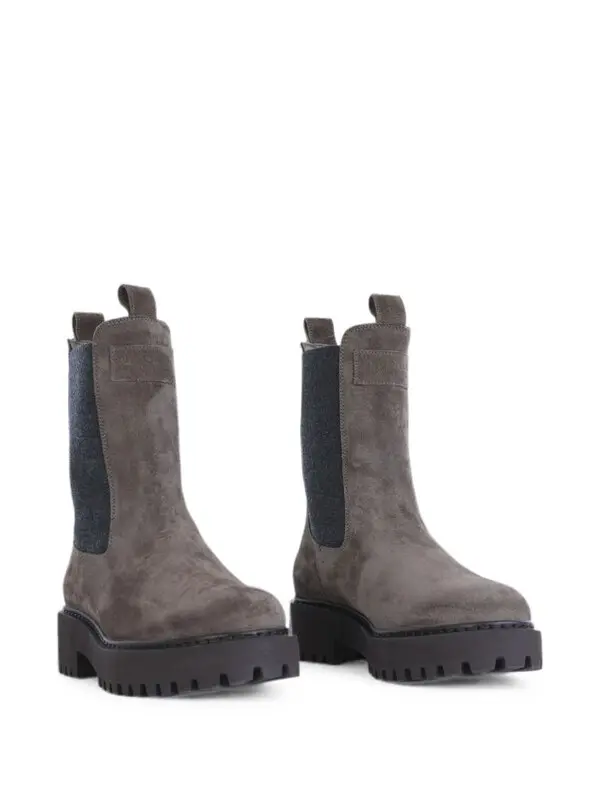 Brunello Cucinelli Suede Leather Ankle Boots