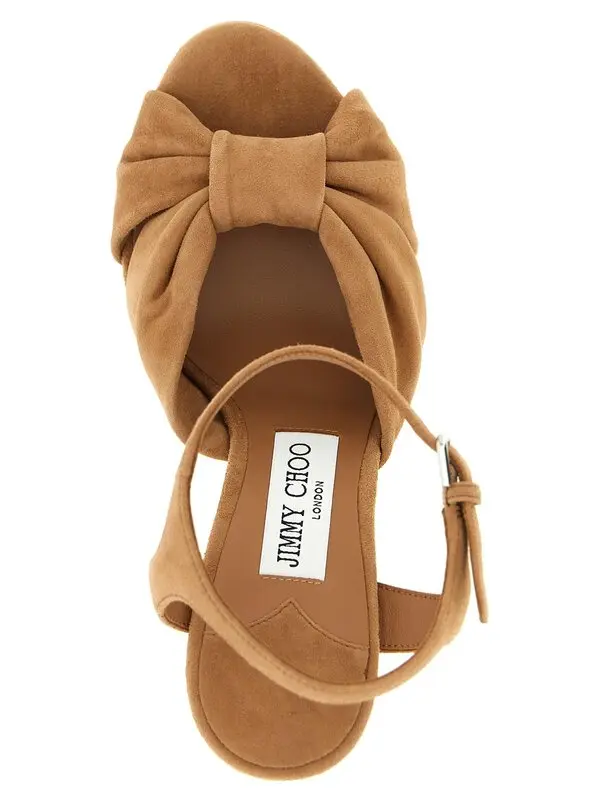 JIMMY CHOO Heloise Suede Sandals - Brown