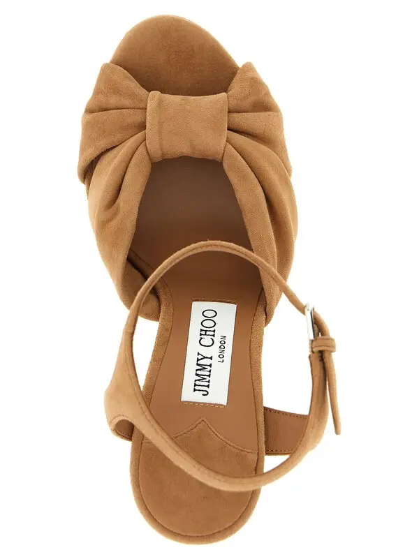 JIMMY CHOO Heloise Suede Sandals - Brown