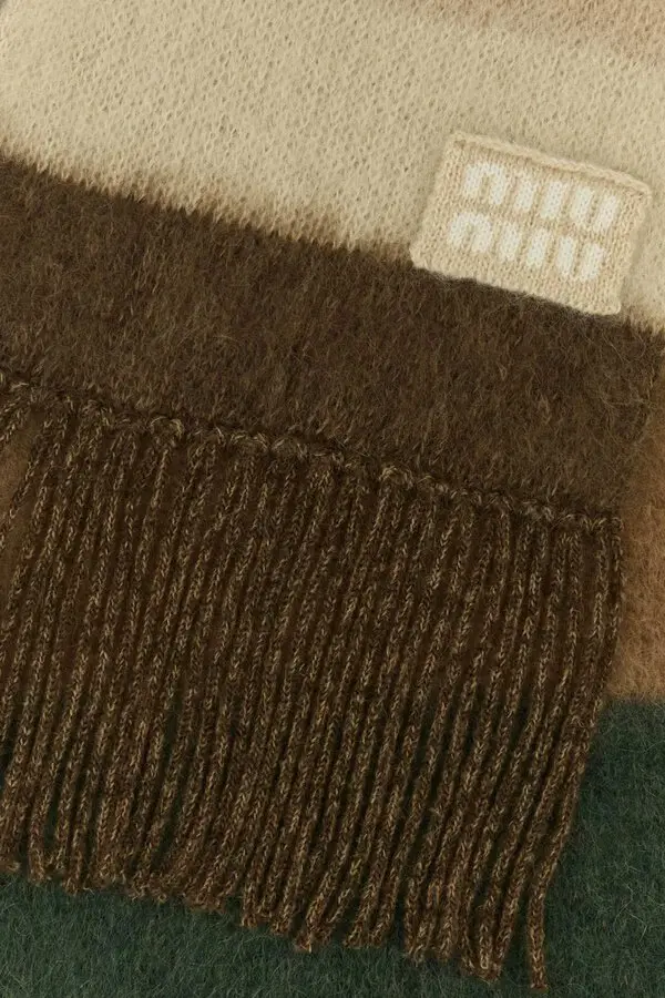 Miu Miu Embroidered Mohair Blend Scarf