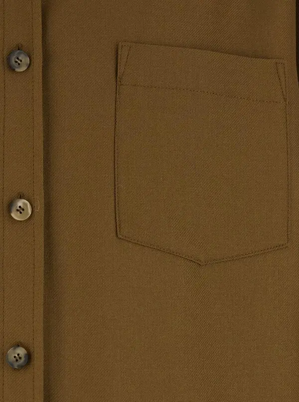 A.p.c. Brown Jacket With Classic Collar And Button Cuffs In Wool Blend