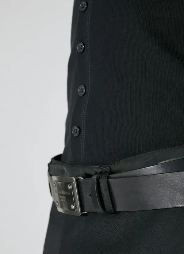 Dolce & Gabbana Logo Plaque Leather Belt