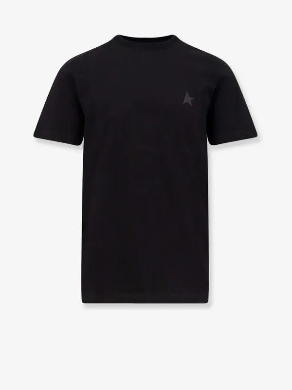 GOLDEN GOOSE Cotton T-shirt With Logo Print - Black