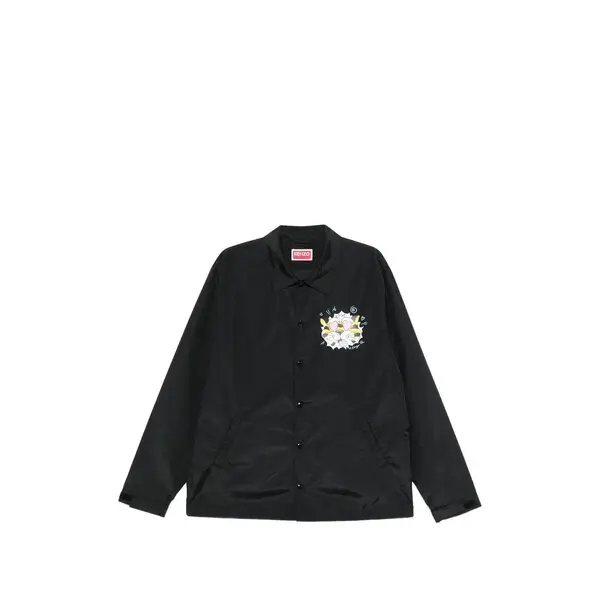 Kenzo Graphic Print Shirt Jacket - Black
