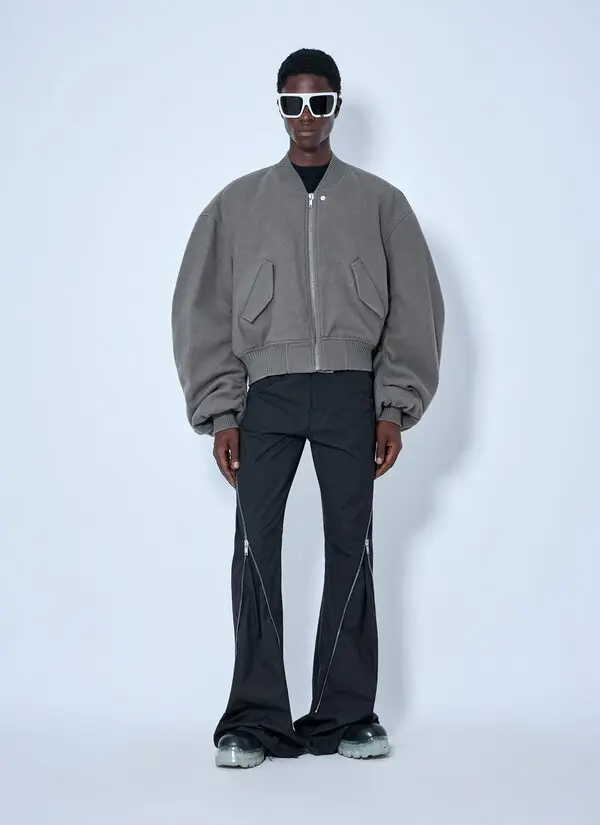 Rick Owens Zip-up Bomber Jacket - Gray