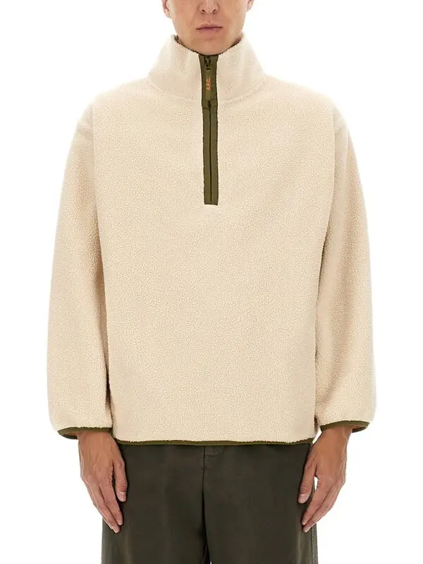 A.p.c. Willy Half-zip Fleece Sweatshirt - White