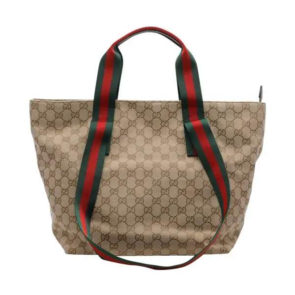 Gucci Small Gg Motif Shopping Bag - Cream