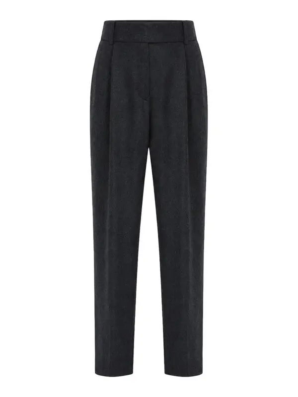 Giorgio Armani Tailored Wool Trousers With Pleats - Brown