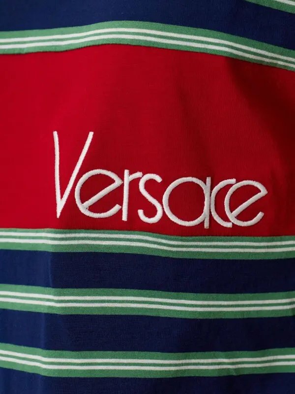 Versace Striped Cotton T-shirt - Multicolor
