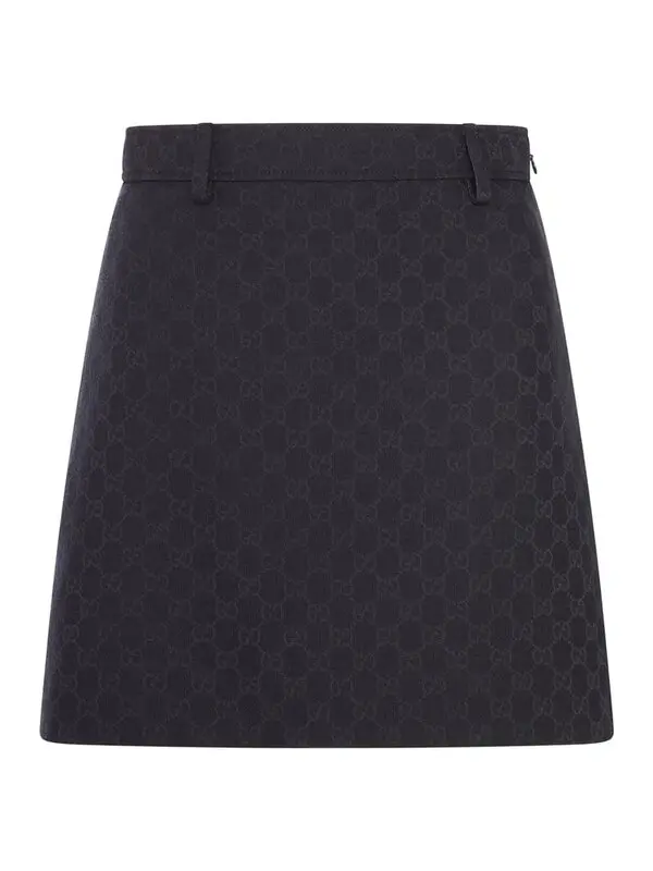 Gucci Gg Cotton-blend Miniskirt - Black