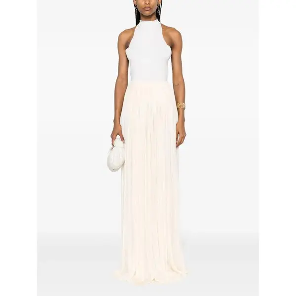 Saint Laurent Neutrals Skirts Pleated Skirts