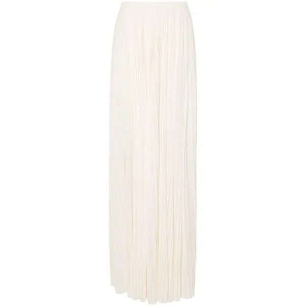Saint Laurent Pleated Maxi Skirt - Cream