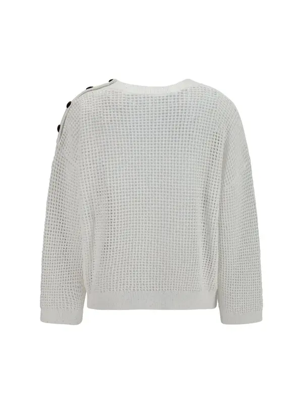 Brunello Cucinelli Openwork Sweater With Shoulder Buttons