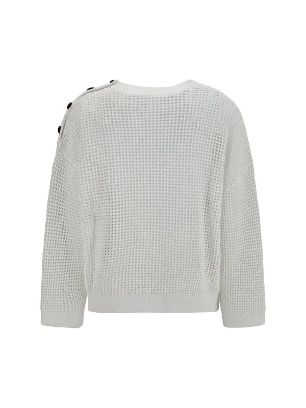 Brunello Cucinelli Openwork Sweater With Shoulder Buttons
