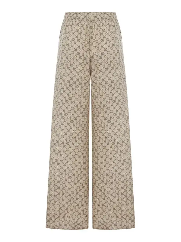 Gucci Printed Silk Leisure Trousers - Cream