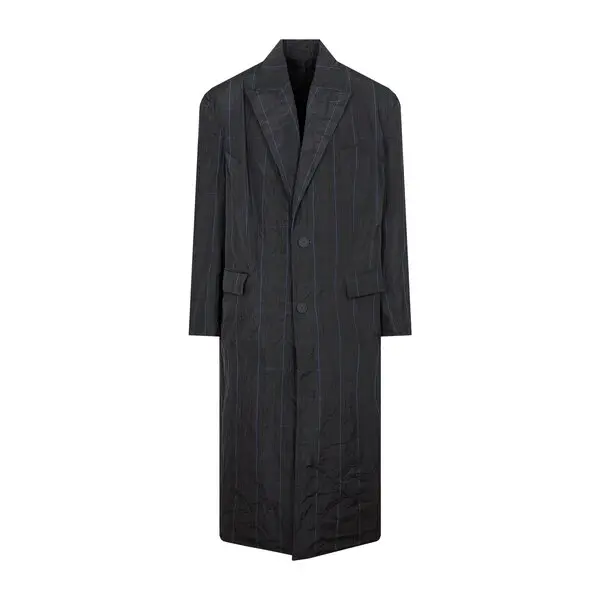 Balenciaga Checkered Long Raincoat - Gray