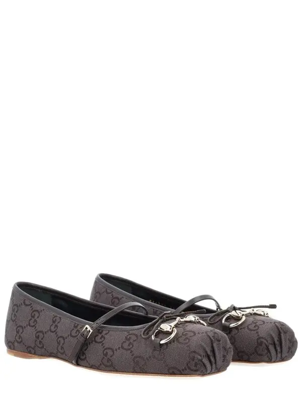 Gucci Monogram Ballerina Flats - Brown
